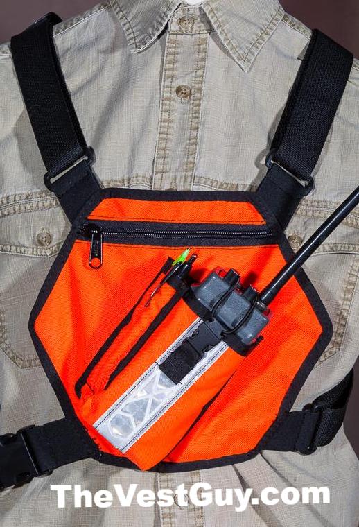High Visibility Single VHF-UHF Radio Chest Pack - Custom Radio Pouches ...