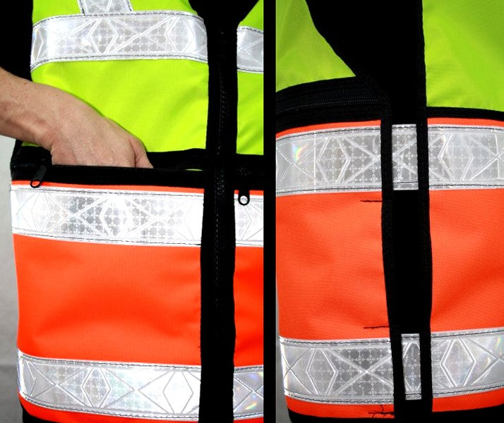 Two Tone ANSI 2 Reflective Vest with 2 pockets by The Vest Guy
