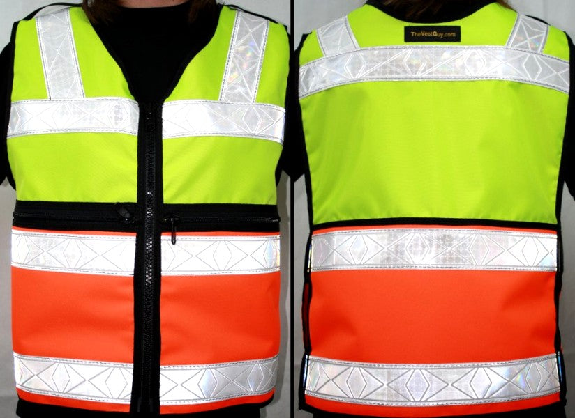 Two Tone ANSI 2 Reflective Vest with 2 pockets by The Vest Guy
